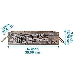 Bathroom Decor Box, 2 Sides with Funny Sayings -Perfect for Farmhouse Bathroom Decor, Rustic Bathroom Decor, Funny Toilet Paper Holder - Rustic White