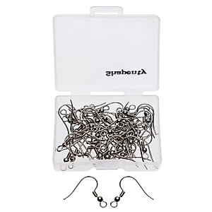 Shapenty Surgical Stainless Steel Ball Coil Fish Earring Hooks Clasp Hypo-allergenic Ear Wire Bead Connector Hooks with Large Loop for DIY Jewelry Finding Making, 50PCS/25Pairs