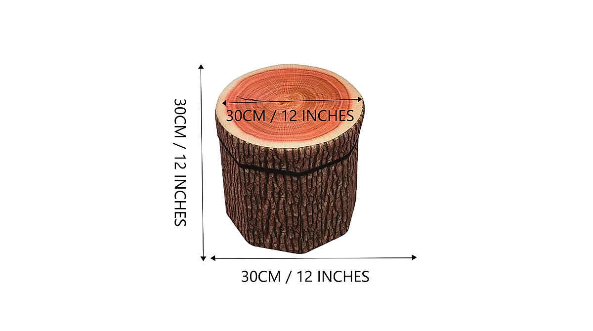 Tree Stump Stool Storage Ottoman 12 x 12 Inch Folding Storage Tree ...