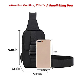 Ousawig Small Sling Backpack Mens Crossbody Bag Lightweight Chest Daypacks Shoulder Bag for Men Travel Hiking (black2)