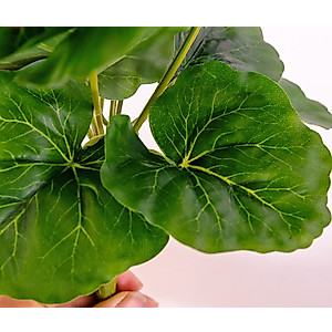 Mumiko 2PCS 18" Artificial Geraniums Silk Flowers Outdoor UV Resistant Garden Plants Bush Light Pink