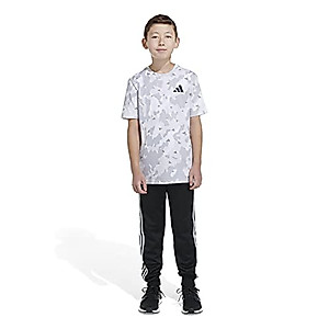 adidas Boys' Little Short Sleeve Cotton Camo Print T-Shirt, White, 7