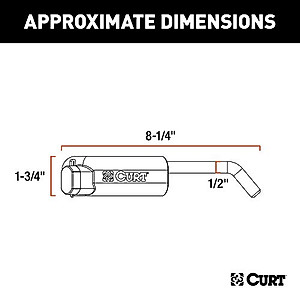 CURT 23256 5th Wheel Base Rail Lock, 1/2-Inch Pin Diameter, Fits All Industry-Standard Rails,Black & Chrome