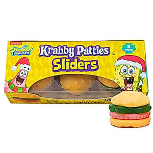 Giant Gummy Krabby Patties Candy, SpongeBob Burger Sliders, 9.52 Ounce