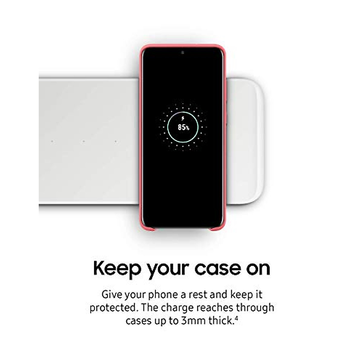 Samsung Electronics Wireless Charger Trio, Qi Compatible - Charge up to 3 Devices at Once - for Galaxy Phones, Buds, Watches, and Apple iPhone Devices, White (US Version)