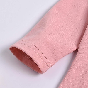 Toddler Baby Girls Letter Outfits Set Long Sleeve Tops + Leopard Bell Bottom Pants Autumn Clothes (Pink, 18-24 Months)