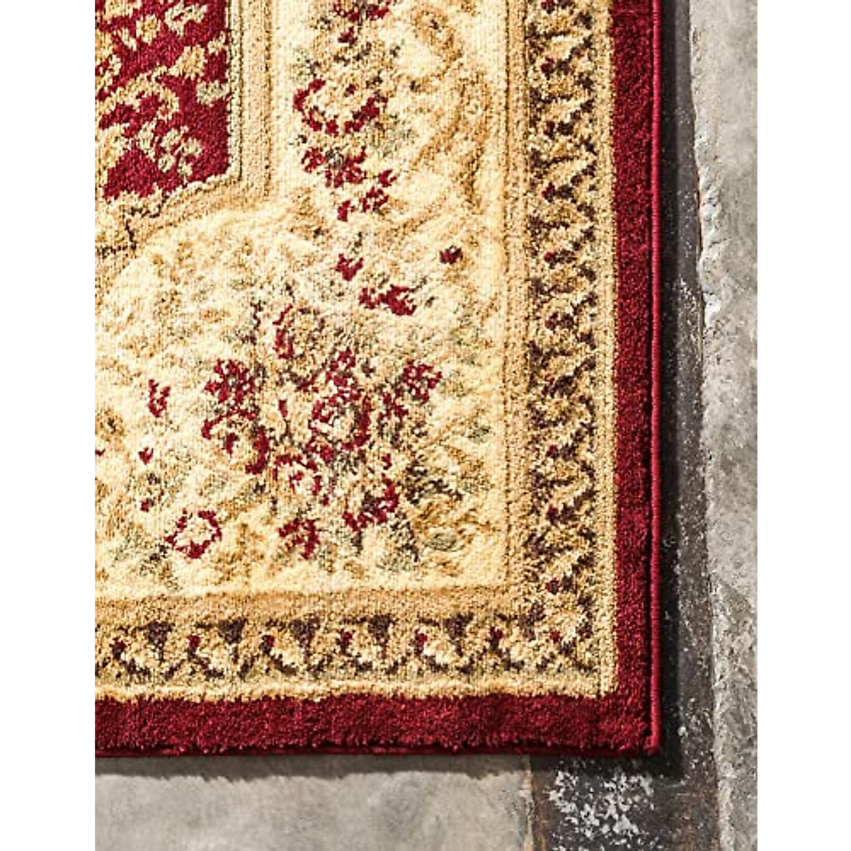 Unique Loom Versailles Collection Traditional Classic Medallion Motif Area Rug (2' 7 x 10' 0 Runner, Burgundy/ Ivory)