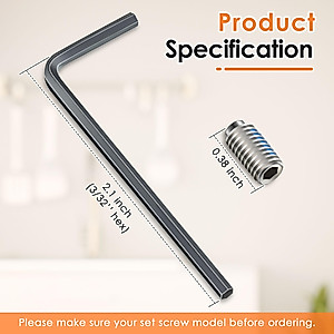 Enhon Set Screw Kit Replacement for 155023, Compatible with Moen Single Handle Kitchen Faucet, Include 5 Set Screws and a Hex Wrench, One Handle Lavatory and Kitchen Faucets Replacement Repair Kit