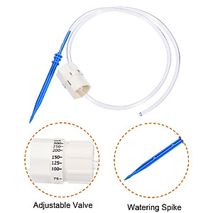 MECCANIXITY Automatic Watering Bags, 1L Water Bag Drip Irrigation Device Plant Spike with Adjustable Valve Switch for Gardening, Clear