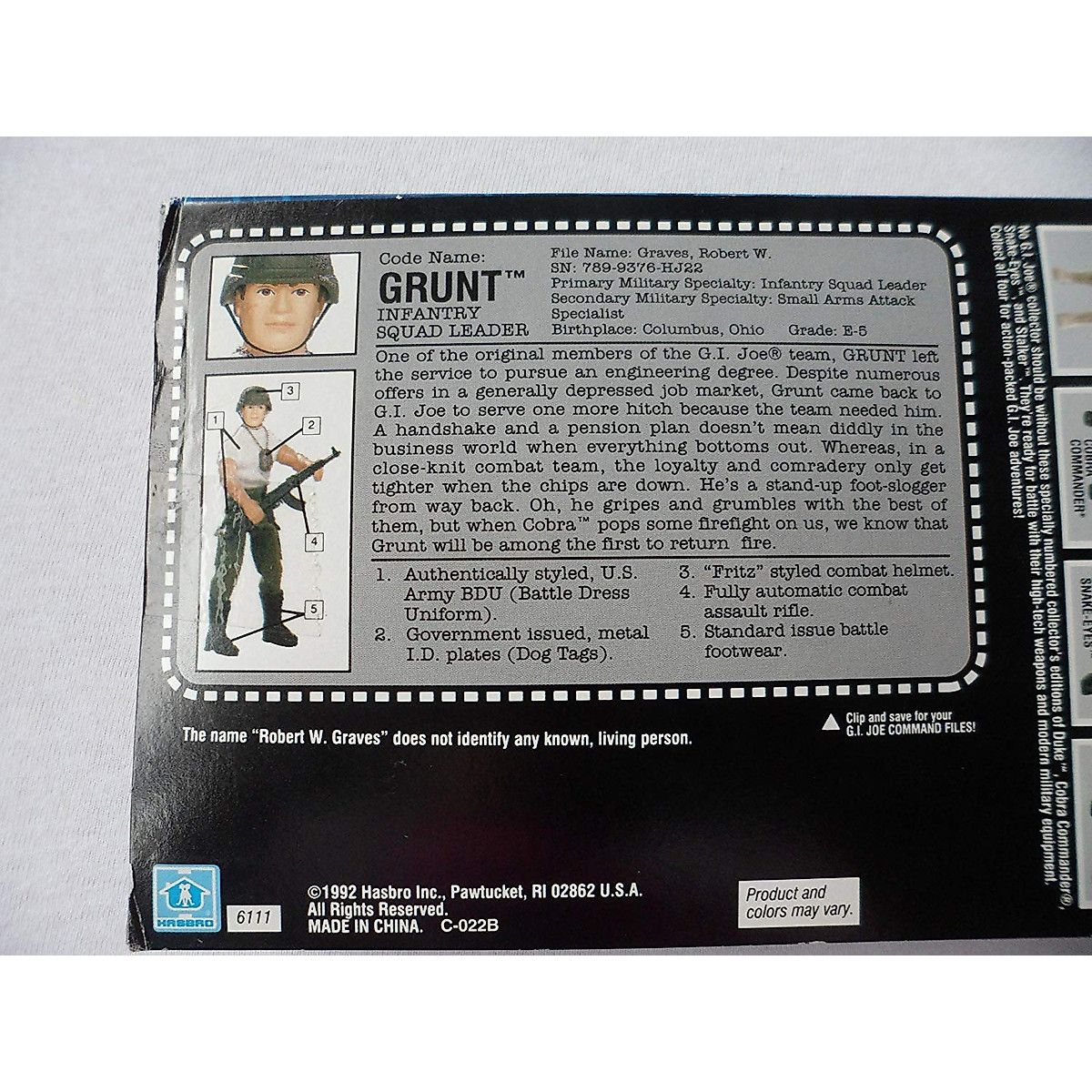 G.I. Joe Basic Training Grunt 12" Action Figure Hall of Fame