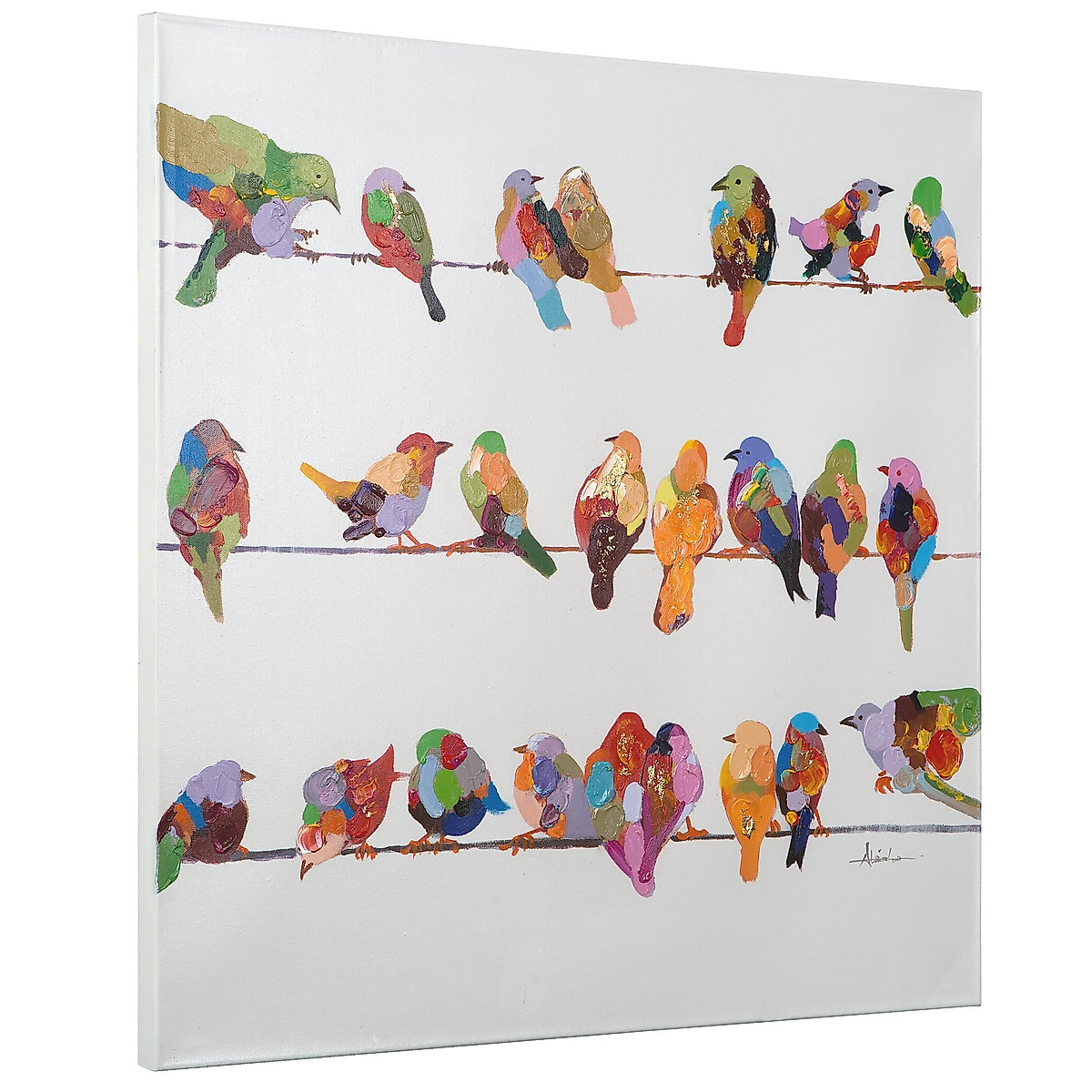 Yosemite Home Decor ARTACC0148 Birds on a Wire II Acrylic Painting, 36-Inch