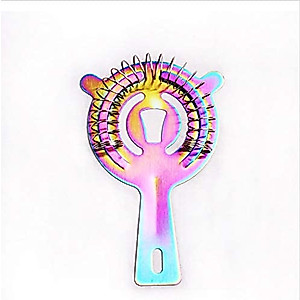 Cocktail-Shaker Set Boston-Bartender-Strainer-Kit Bar-Tool-Set - Rainbow Stainless Steel Cocktail Strainer Measuring Jigger Mixing Spoon 8Pcs