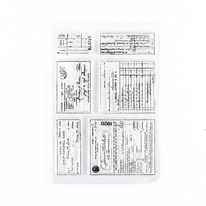 4Sheet Text Number Background Clear Stamps for Card Making Transparent Silicone Stamps Rubber Stamps Seal for DIY Scrap Booking Decoration Album Crafts