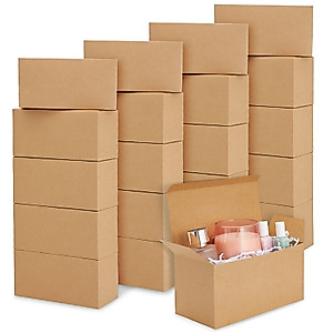 Kraft Paper Tumbler Boxes for Gift Wrapping, Shipping, Party Favors (9 x 4.5 x 4.5 In, 20 Pack)