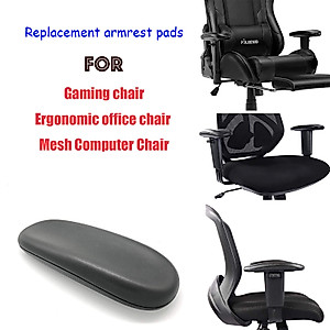 MYFUNSHOP Office Chair Arm Replacement,Gaming Chair Replacement Armrest Arm Pads Universal 4" Mounting Hole Office Chair Parts(1 Pair) Black