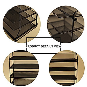 Easepres 6-Tier Mesh Desktop File Organizer Document Letter Tray Holder for Office or Home, Black