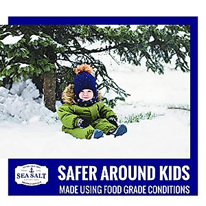 Sea Salt Superstore Ice Melt Salt for Sidewalks and Driveways - All-Natural Sea Salt Deicer, 5 Lb Bag