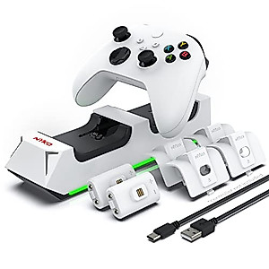 Nyko Charging Station for Xbox Series XS and Xbox - Charge Base for 2 Xbox Controllers w/LED Indicators and Extra USB Port - Xbox Controller Charge Stand w/Rechargeable Batteries - Xbox Accessories