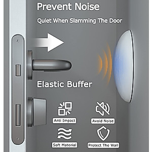 XoYoZo Door Stoppers Wall Protector Buffer Guard Doorknob Door Handle Bumper Self Adhesive Silencer Soft Rubber Crash Pad for Home Office