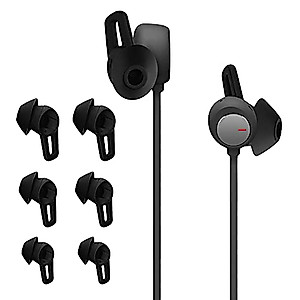 kwmobile 6X Replacement Ear Tips Compatible with Huawei FreeLace Pro - Silicone Tips for Earphones - Black