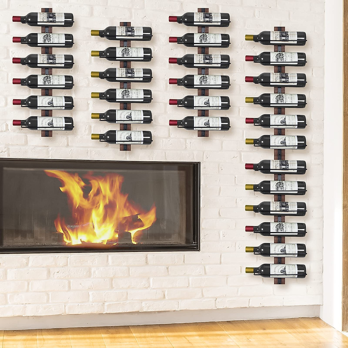 B4Life Wine Rack Wall Mounted for 9 Wine Bottles, Wall Wine Rack Wood Wine Racks for Wall, Wine Holder Wall Mounted Wine Bottle Racks for Kitchen, Dining Room, Bar