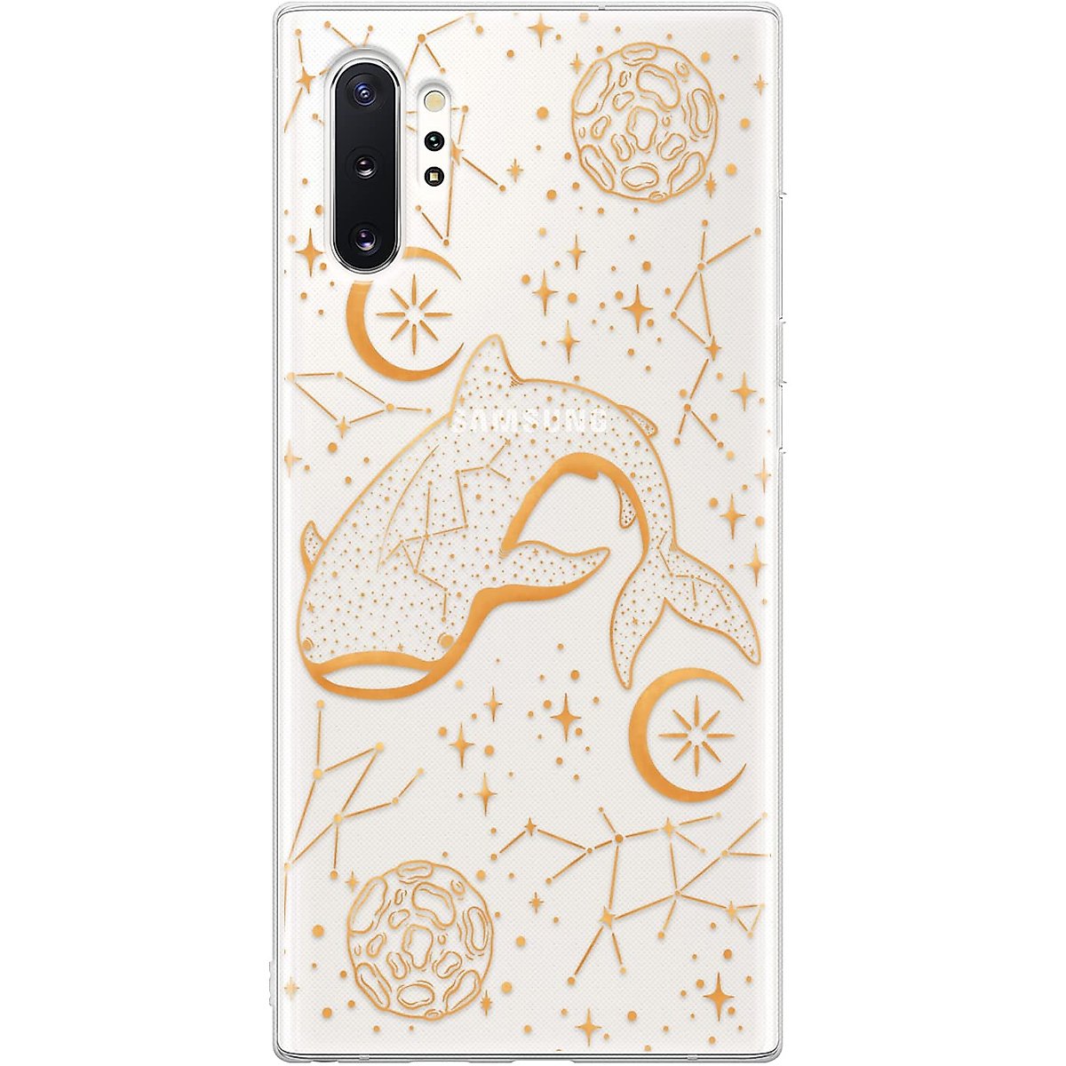 TPU Phone Case Compatible with Samsung A72 A71 5G A70 A51 A50 A32 A21 A11 A12 A13 A14 A01 Clear Lightweight Print Flexible Whale Shark Space Silicone Durable Constellations Stars Shockproof