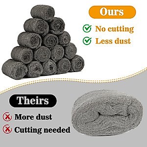 MAQIHAN Steel Wool Pads 0000 15PCS - Steel Wool Roll Glass Wood Fabric Metal Extra Fine Steel Wool 0000 Polishing Chrome Glass Polishing Pads Wool Steelwool Mice Control Weep Hole Covers Walls Fill