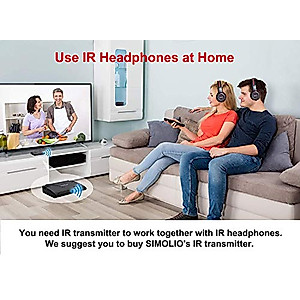 SIMOLIO IR Wireless Headphones for Car DVD Player Headrest Video, On-Ear Infrared Headphones Headset Universal, w/Storage Bag & 3.5mm Aux Cord, 2 Channel Automotive IR Headphone, Foldable and Durable