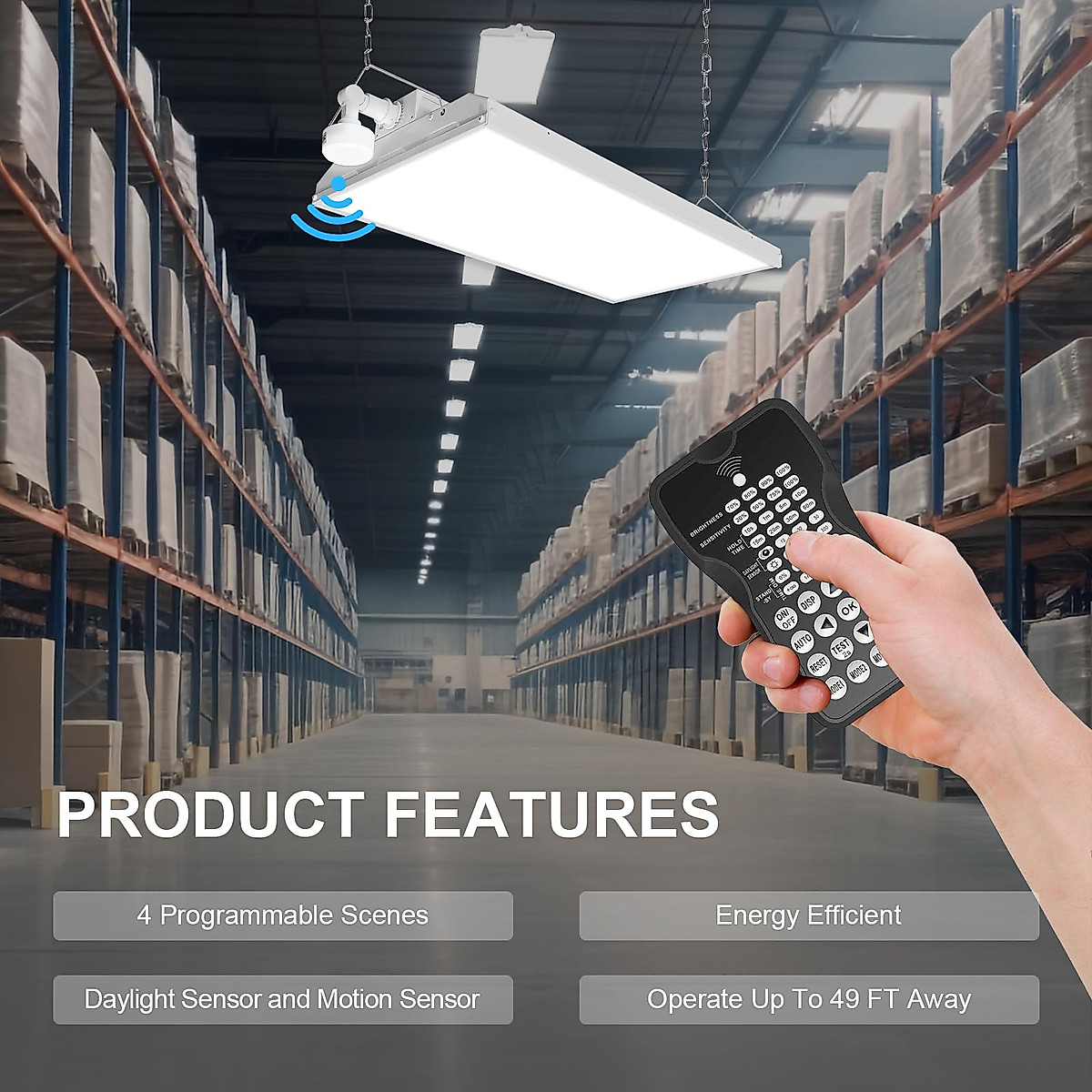 RC-100 Sensor Remote Control Programmer for LED Linear High Bay and UFO High Bay Light，360° Microwave Sensor