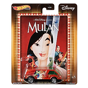 Hot Wheels Disney Toy Car, Premium Die-Cast Mulan '69 Volkswagen Squareback in 1:64 Scale, Real Riders Tires & Metal/Metal for Kids & Collectors