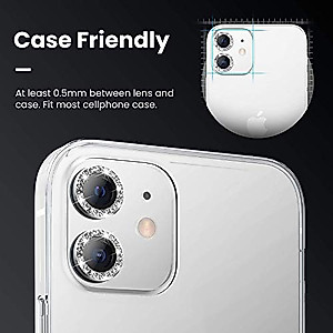 Tensea Compatible with iPhone 12 / iPhone 12 mini Camera Lens Protector, 9H Tempered Glass Camera Cover Screen Protector for iPhone12 mini 5.4 inch / iPhone12 6.1 inch 2020 (Diamond)