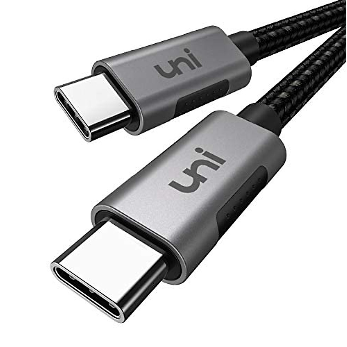 USB C to USB C Cable, uni USB Type C 100W Fast Charging Nylon Braided Cable (5A 20V) Compatible with iPad Pro 2019/2018, MacBook Pro 2019/2018/2017, Dell XPS 13/15, Surface Book 2 and More, 6.6ft