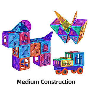 TEMI Magnet Tiles, Magnet Building Toy, Magnets Building Set, Learning and Education Toys Christmas Toy Gift for Ages 3 4 5 6 7 8+ Year Old Toddler Kids Boys and Girls (Magnet Tiles-80pcs)