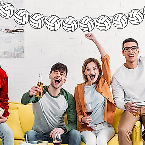 5 Pieces Basketball Party Decorations Happy Birthday Banner Supplies Sports Basketball Themed Banner Sports Basketball Game Party Decorations Birthday Photo Prop Pennant Supplies (Volleyball Style)