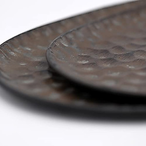 Funerom 13 x7.5 inch Galvanized Metal Tray Oval Tray Farmhouse Serving Tray