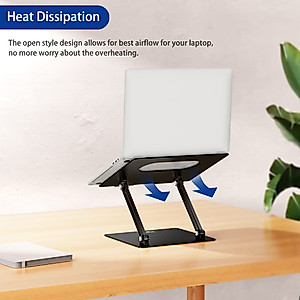 BESIGN LS10 Aluminum Laptop Stand, Ergonomic Adjustable Notebook Stand, Riser Holder Computer Stand Compatible with Air, Pro, Dell, HP, Lenovo More 10-14" Laptops, Black