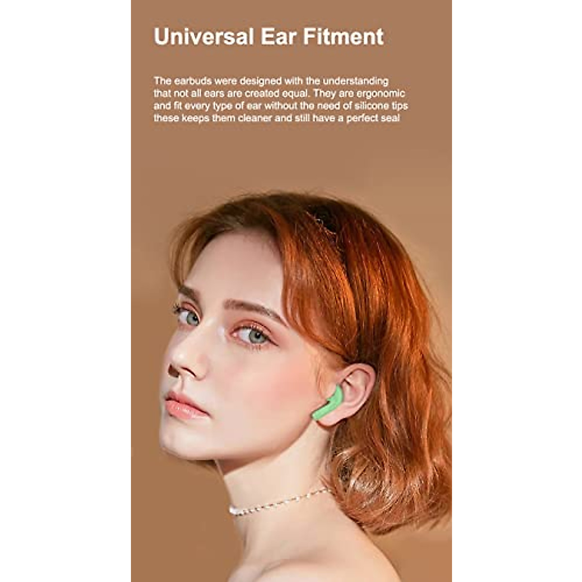 Acuvar in-Ear Wireless Bluetooth 5.2 Headphones, Earbuds IPX7 Waterproof with Microphone Rechargeable USB C Case LCD Display for Smartphones Android iOS (Green)