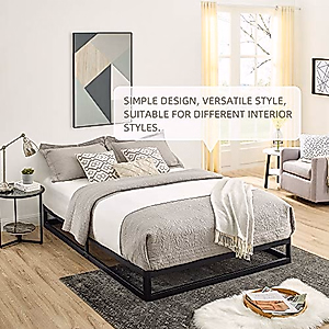 BIKAHOM Modern 9 Inch Metal Platform Bed Frame Queen with Heavy Duty Steel Foundation for Bedroom,Mattress Foundation,No Box Spring Needed,Sturdy Steel Structure