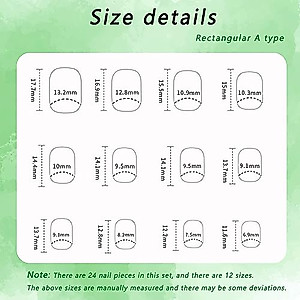 Square Press on Nails Short Cute White and Black French Tip Nails Acrylic False Nails with White and Black Edge Designs Artificial Fake Nails Reusable Glue on Nails for Women and Girls