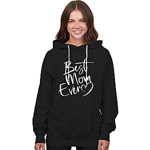 Go All Out Large Black Women Script Best Mom Ever Heart Idea Sweatshirt Hoodie