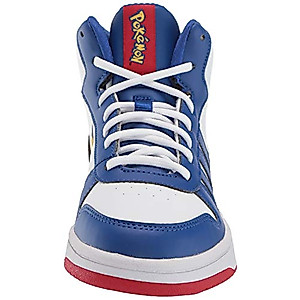 adidas Boy's Hoops 2.0 Mid Basketball Shoe, White/Royal Blue/Black, 7 Little Kid