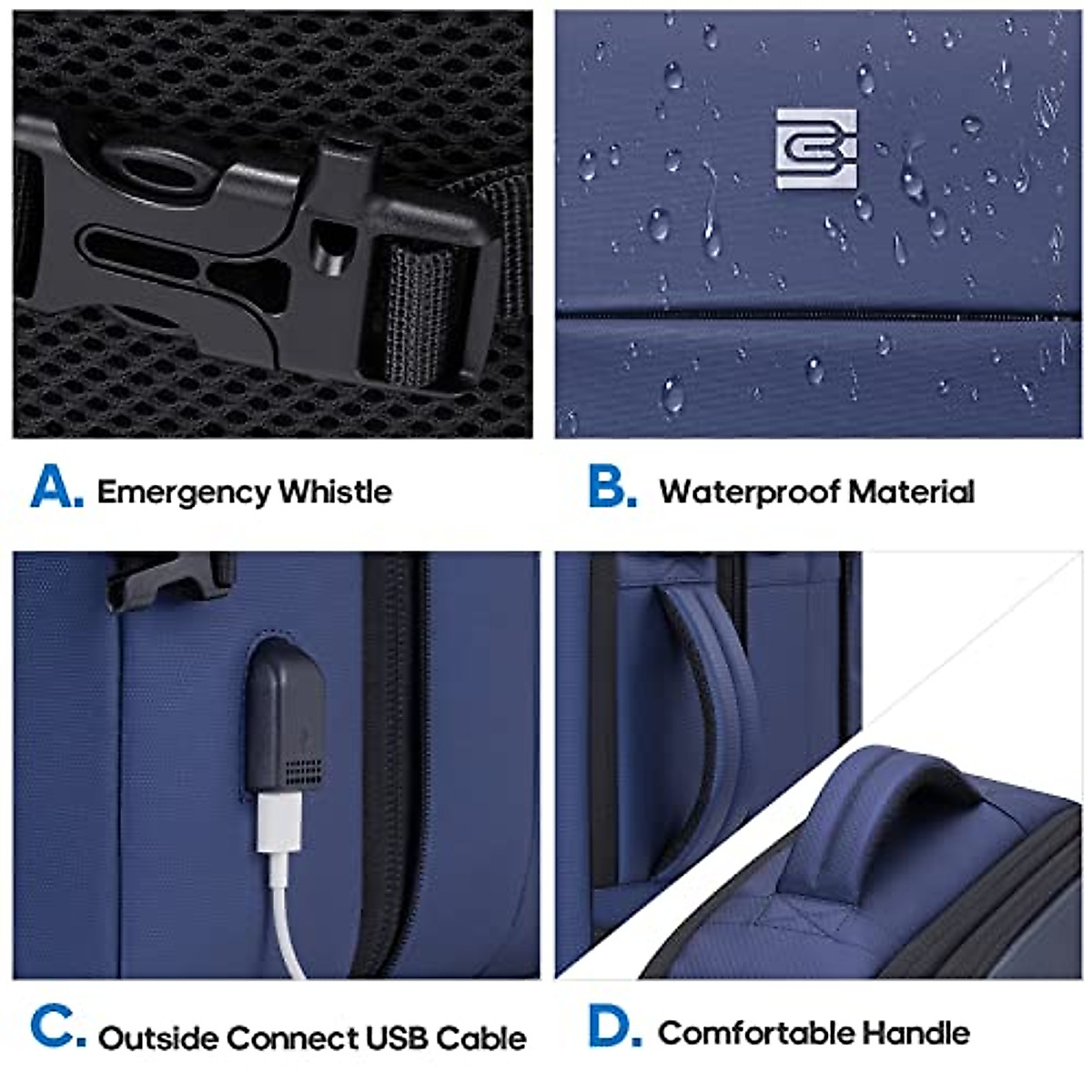 Bagsure Carry On Backpack, 40L Flight Approved Travel Backpack for Men Women, Expandable Water-resistant 17Inch Laptop Backpack, Casual Daypack Luggage Suitcase Backpack for Business Weekend Hiking