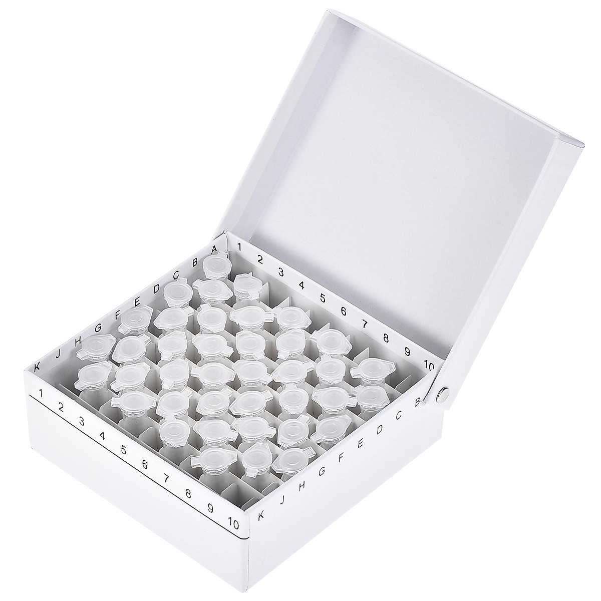 uxcell Centrifuge Tube Freezer Storage Box 100-Well Waterproof Cardboard Holder White for 1.5/1.8/2ml Micro Centrifuge Tubes