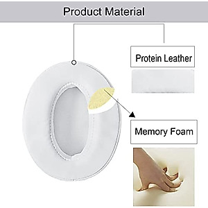 HD4.50BT Replacement Ear Pads Quite-Comfort Protein Leather, Earpads Cushions for Sennheiser HD4.50BT, HD4.50BTNC, HD4.40BT, HD450BT HD430 HD440 HD350BT HD400S HD458BT HD300 Headphones(White)