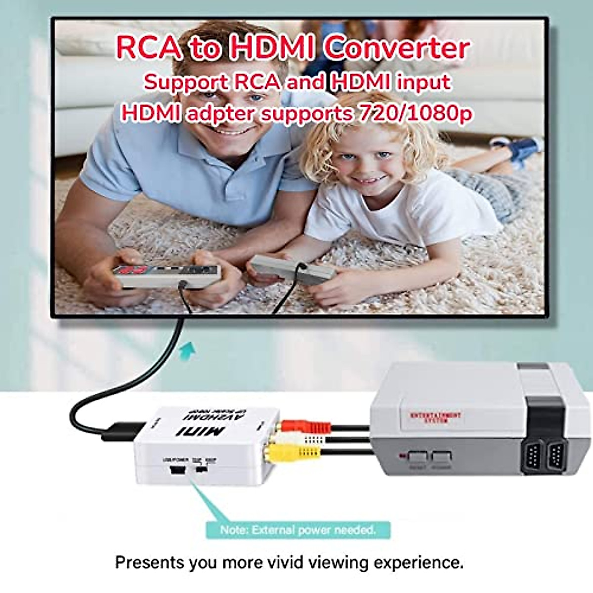 Retro Game Console,Classic Game System Built in 620 Games and 2 Classic Controllers,RCA and HDMI HD Plug and Play Video Games for Kids