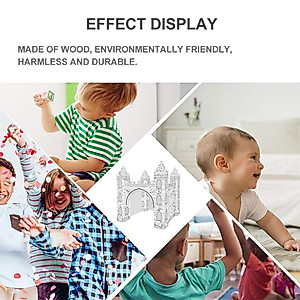 1 Set Colorizing 3D Castle Paper Fairy Tale Castle Paintable Cardboard Castle Kids Art Craft Supplies for Indoor Outdoor Fun