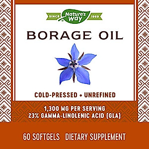 Nature's Way Borage, Cold Pressed Oil 1300mg, 60 Softgels