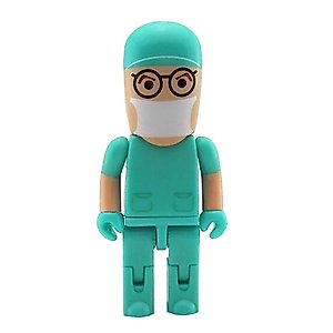 Aneew Pendrive 32GB Green Hat Man Doctor Surgeon Robot USB Flash Drive Memory Thumb Stick U Disk