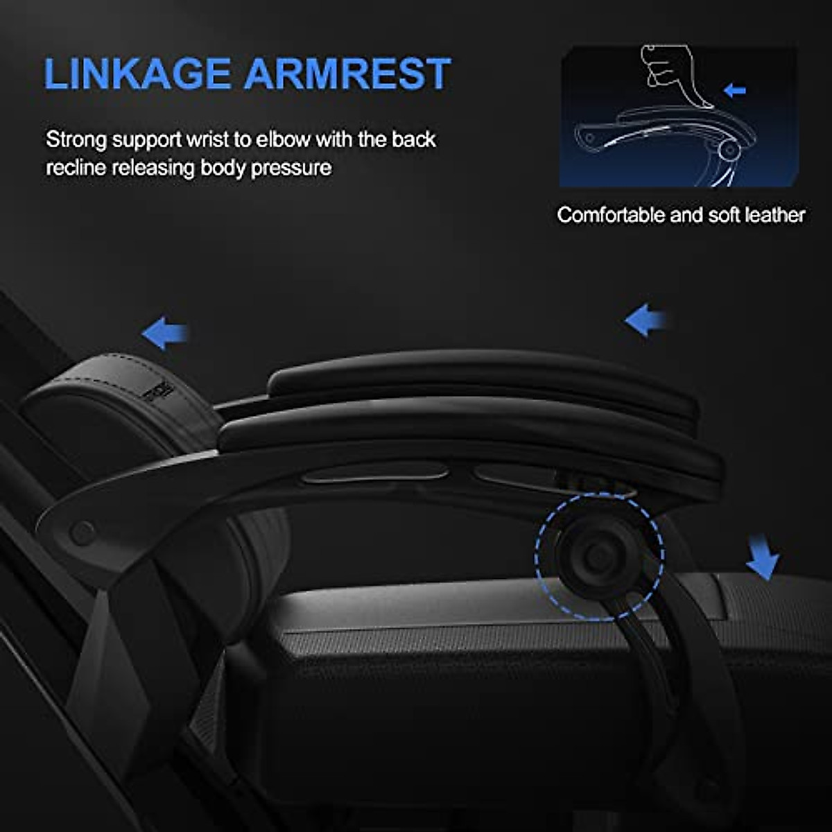 GTRACING Gaming Chair, Computer Chair with Mesh Back, Ergonomic Gaming Chair with Footrest, Reclining Gamer Chair with Adjustable Headrest and Lumbar Support for Gaming and Office, Black