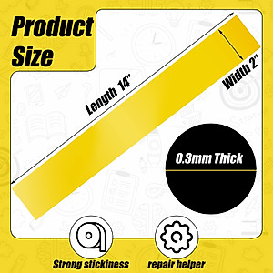 Zero Gap Woodworking Tape for More Accurate Cuts On Miter Saw Table Saw PVC Self Adhesive Strips for Positioning Wood Cutting, 2 x 14 Inch, Yellow (10 Pcs)